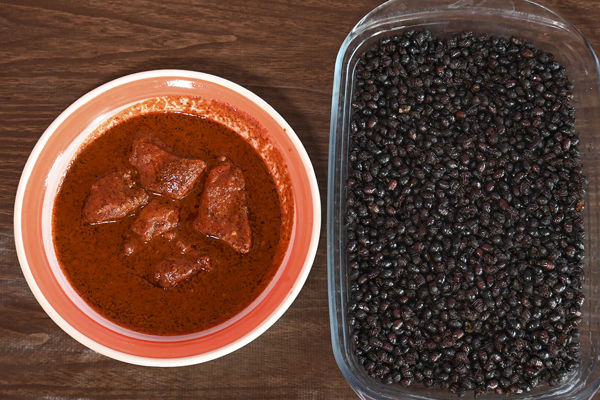 El manjar costeño: Mole de chicatanas - Leche con tuna